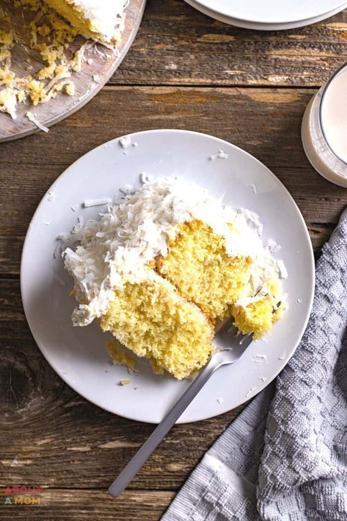 Two-Layered Coconut Cake - About a Mom