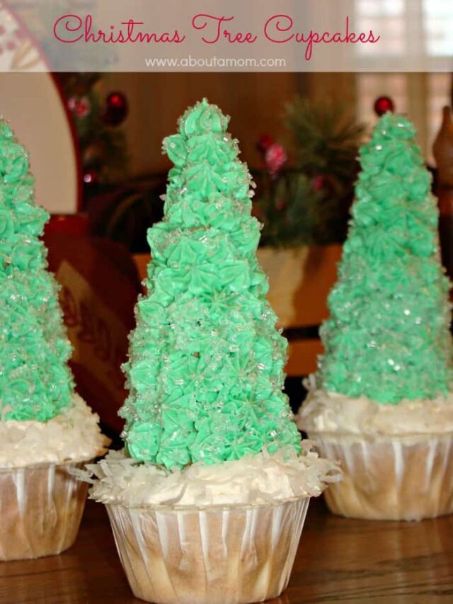 Christmas Tree Cupcakes - About a Mom
