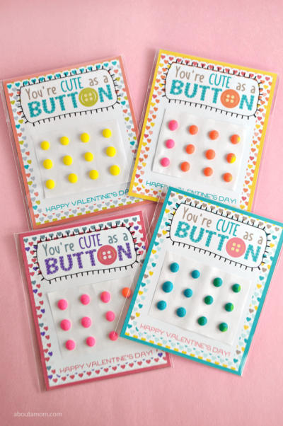 Cute as a Button Printable Valentines - About a Mom