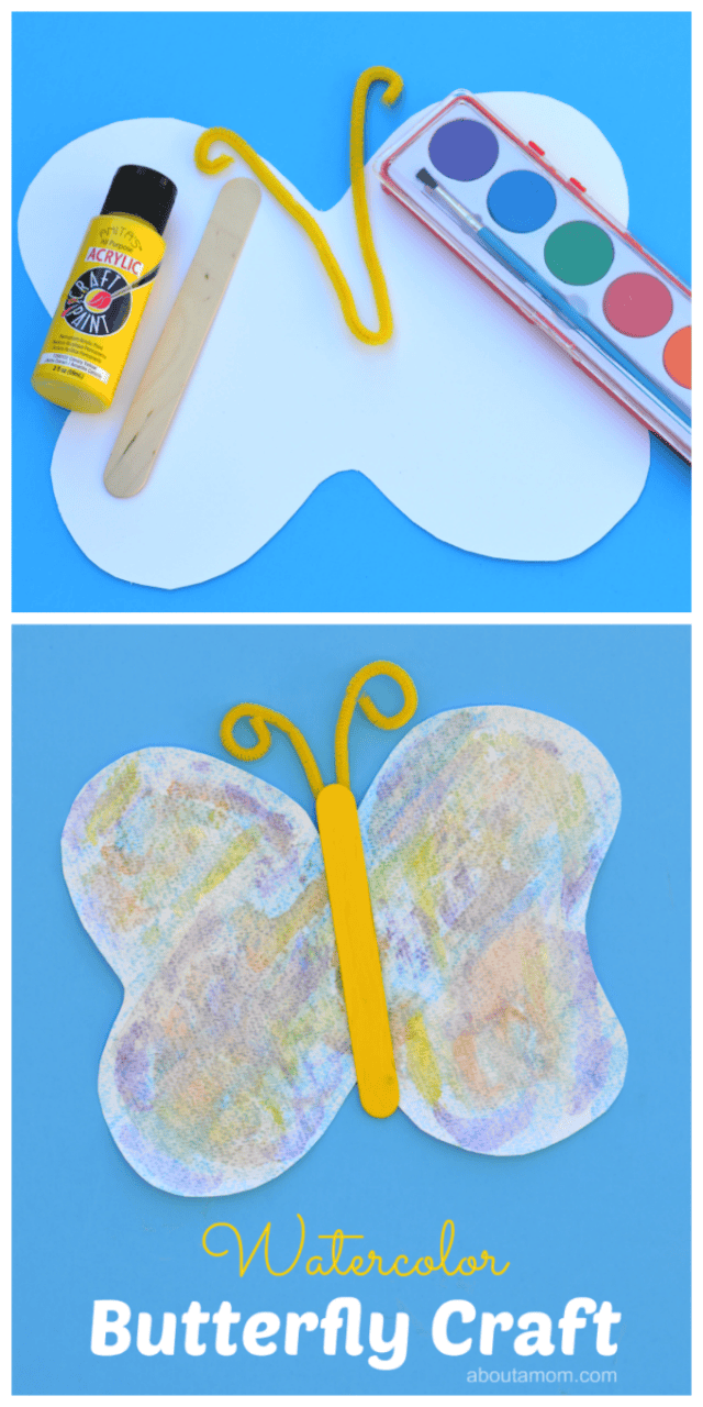 Watercolor Butterfly Craft for Kids - About a Mom