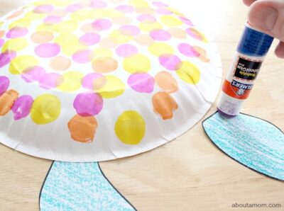 Dot Art Paper Plate Turtle Craft - About a Mom
