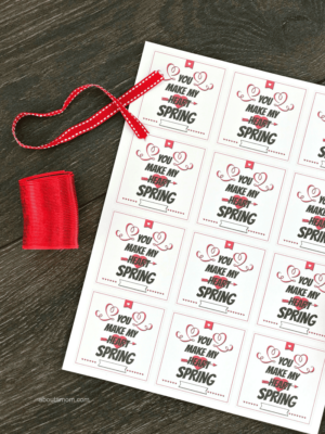 "You Make My Heart Spring" Valentine Printable - About a Mom