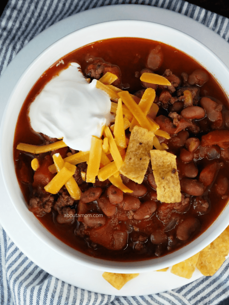 Slow Cooker Cowboy Chili - About a Mom
