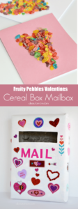 Cereal Box Mailbox for Valentines + Valentine Card Craft - About a Mom
