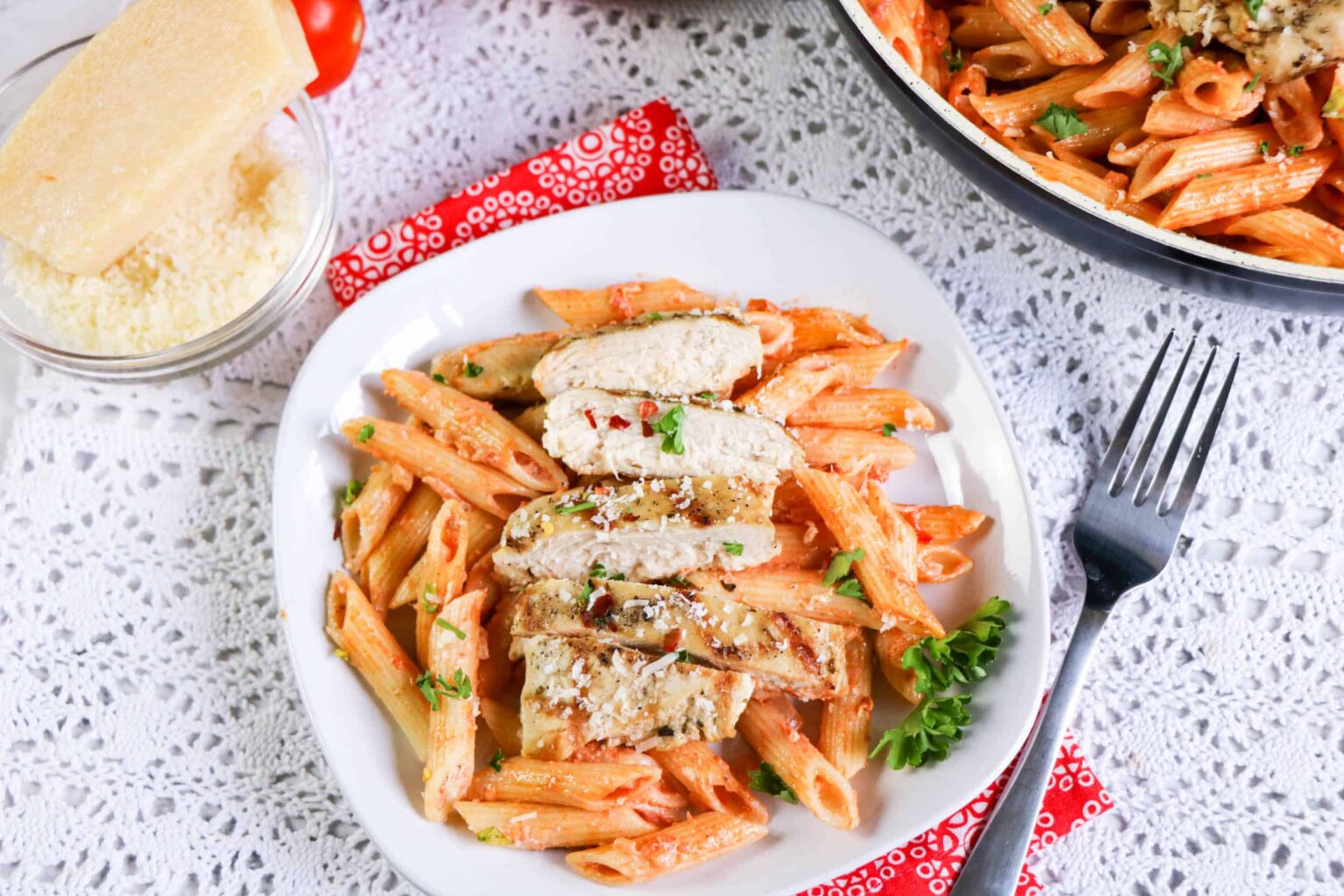 Penne Alla Vodka with Grilled Chicken - About a Mom
