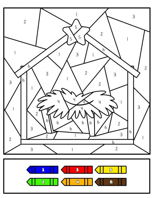 Printable Nativity Color by Number Activity Pack - About a Mom