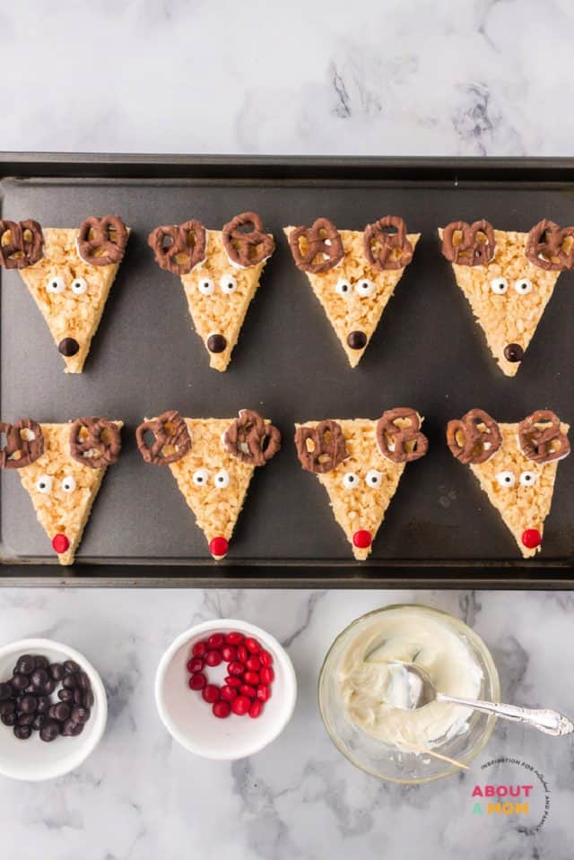 Reindeer Rice Krispie Treats - About a Mom