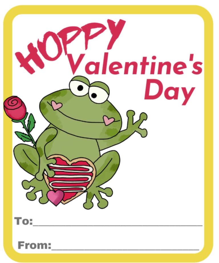 TOAD-ally Adorable Frog Printable Valentines (FREE) - About a Mom