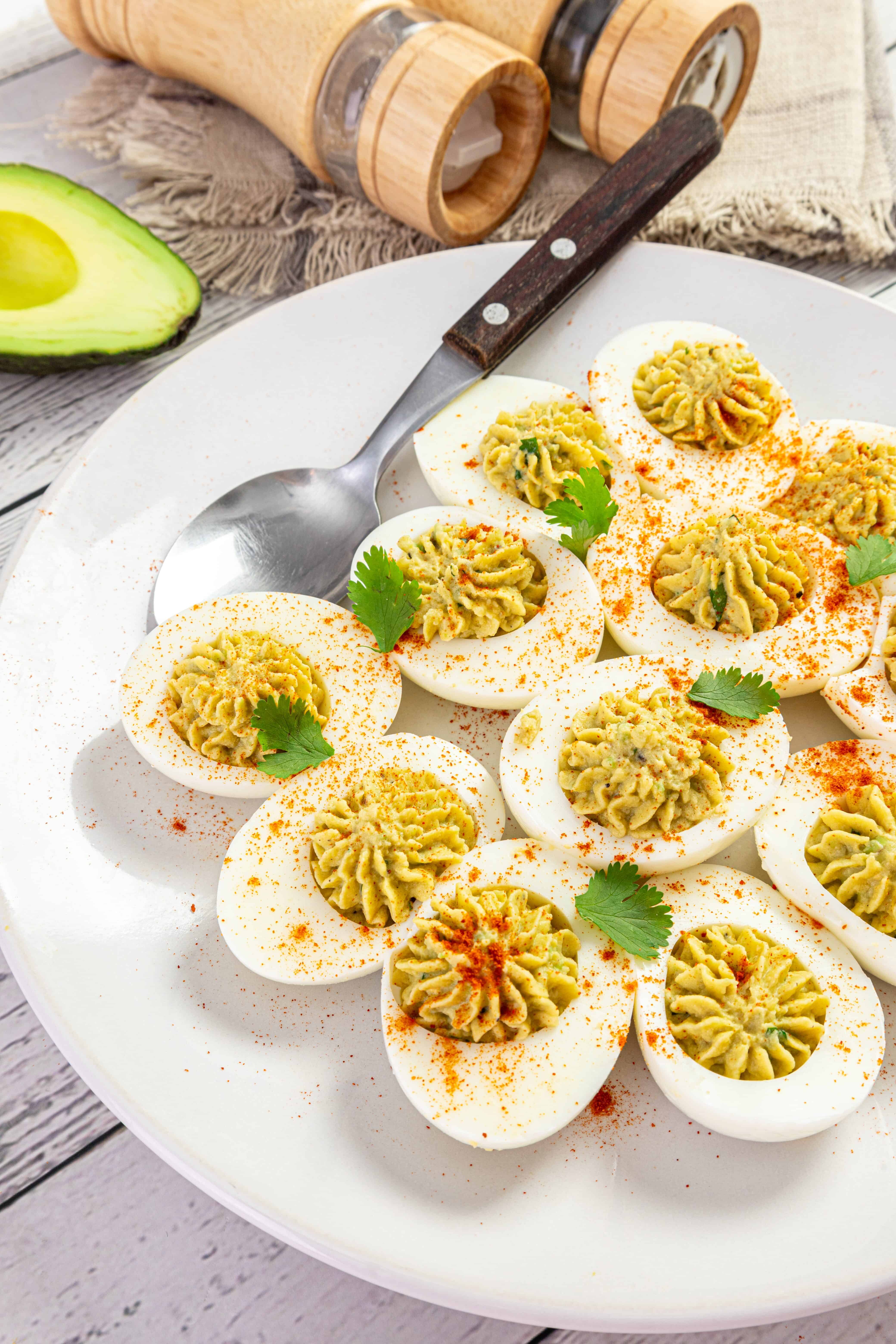 Avocado Deviled Eggs Recipe - About a Mom