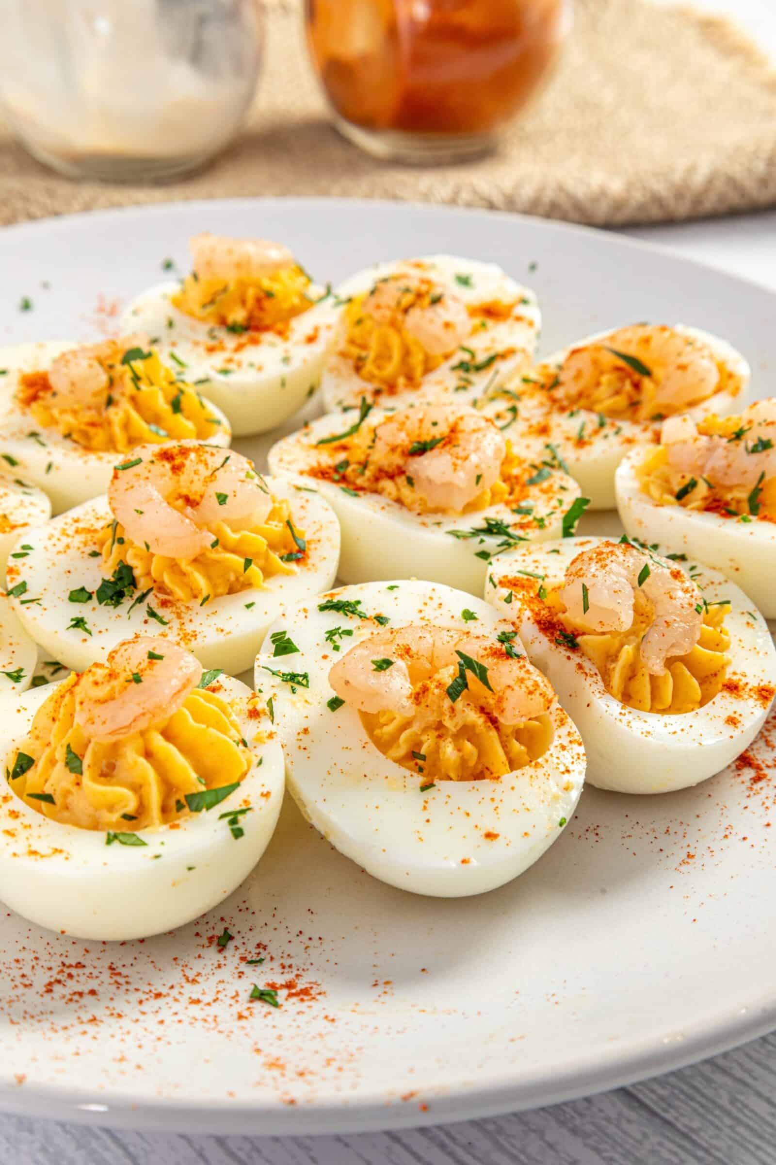 Shrimp Deviled Eggs - About a Mom