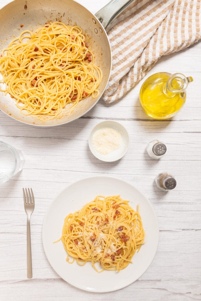 Pancetta Pasta - About a Mom